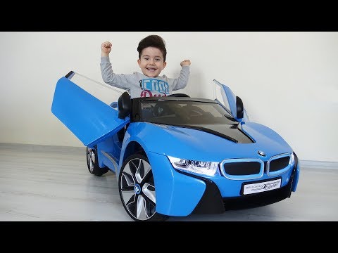 Yusuf'a yeni BMW i8 akülü araba! Kids pretend play with battery powered car