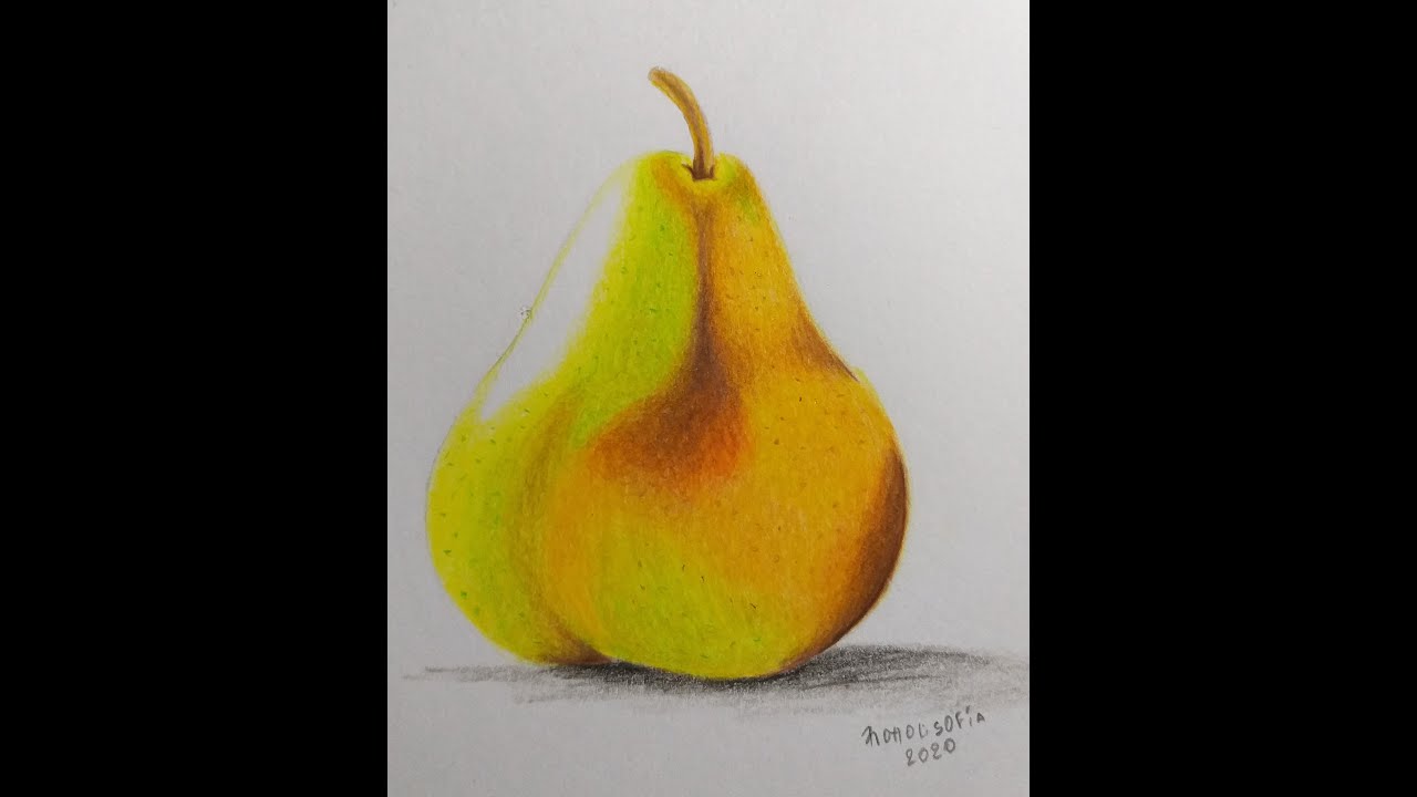 Tutorial dibujamos una pera con lapices de colores Giotto (dificultad ...
