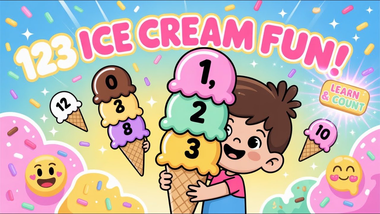 Count Ice Cream Numbers 1-10 | Fun Counting Game For Kids - YouTube