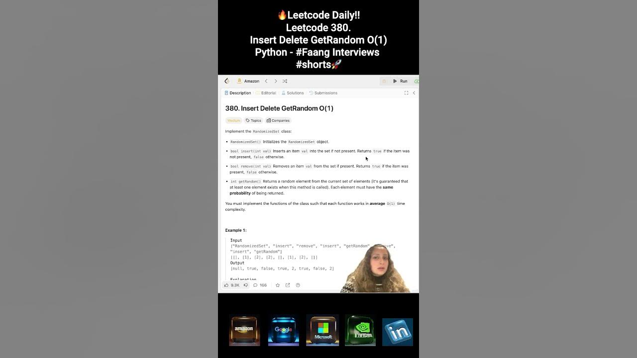 🔥leetcode Daily Leetcode 380 Insert Delete Getrandom O1 Python
