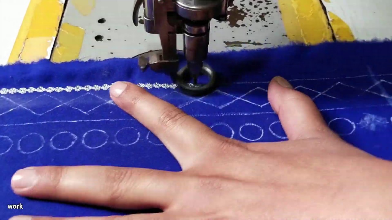 Aari embroidery machine | Embroidery line design for dress - YouTube