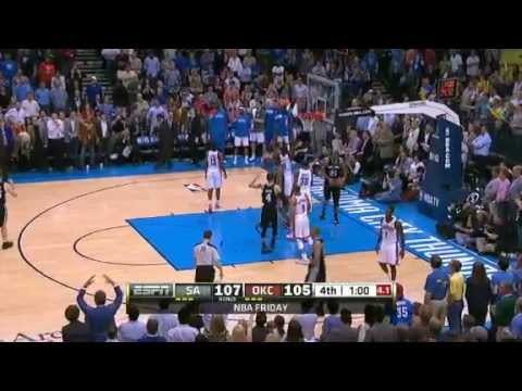 Tim Duncan working the post moves against the Thunder - YouTube