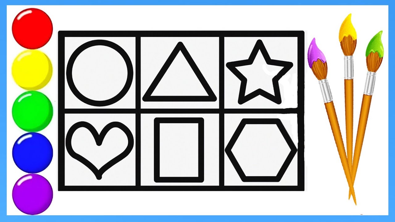 Learn Shape for Kids and Toddlers | Drawing, Coloring and Painting ...