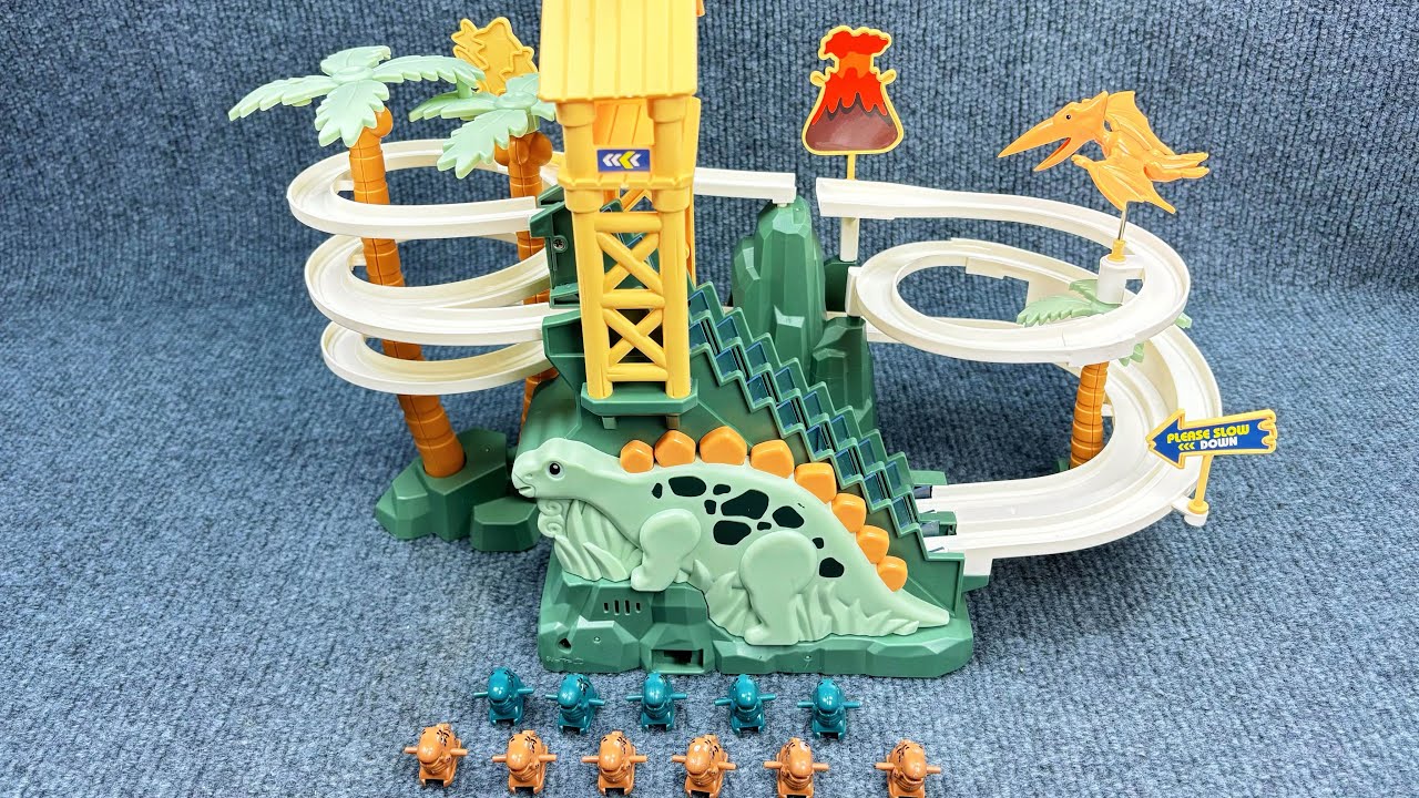 7-Minute Satisfactory Cute Dinosaur Roller Coaster Unboxing Toy ASMR ...