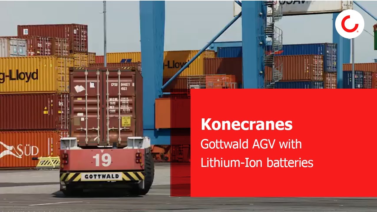 Konecranes Gottwald AGV with Lithium-Ion batteries - YouTube