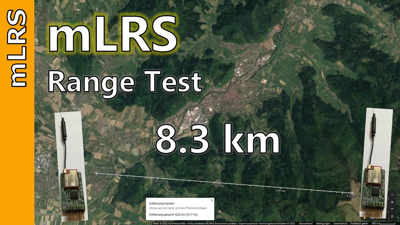 mLRS: Range Test, 8.3 km - YouTube