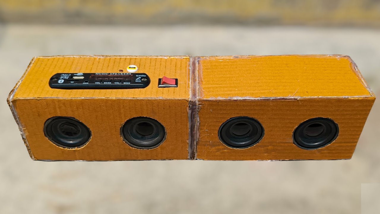 homemade 4 Speaker using Bluetooth || Box from Cardboard l Idea DIY ...