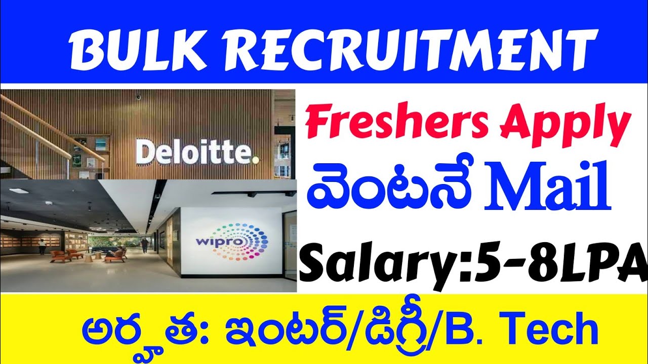 Wipro latest recruitment||Data analyst jobs Hyderabad||Deloitte Jobs ...