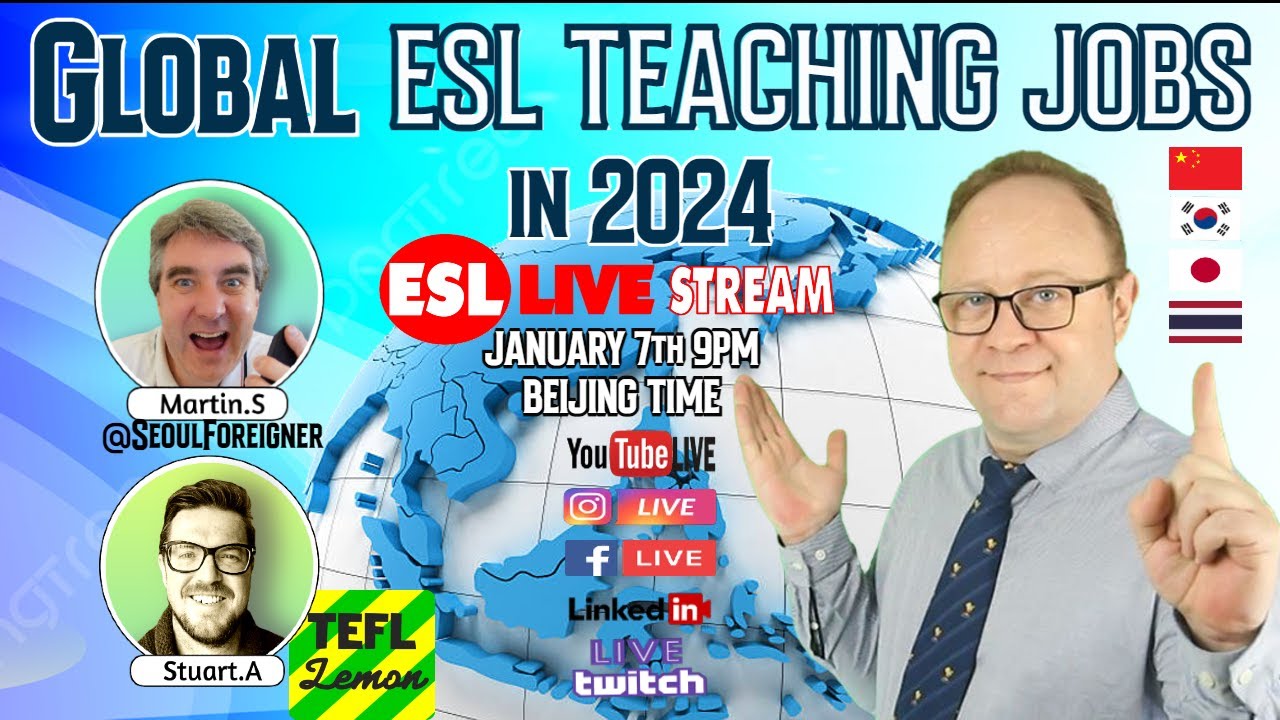 🔴ESL LIVE STREAM Global ESL Teaching Jobs Overview #90 - YouTube Music
