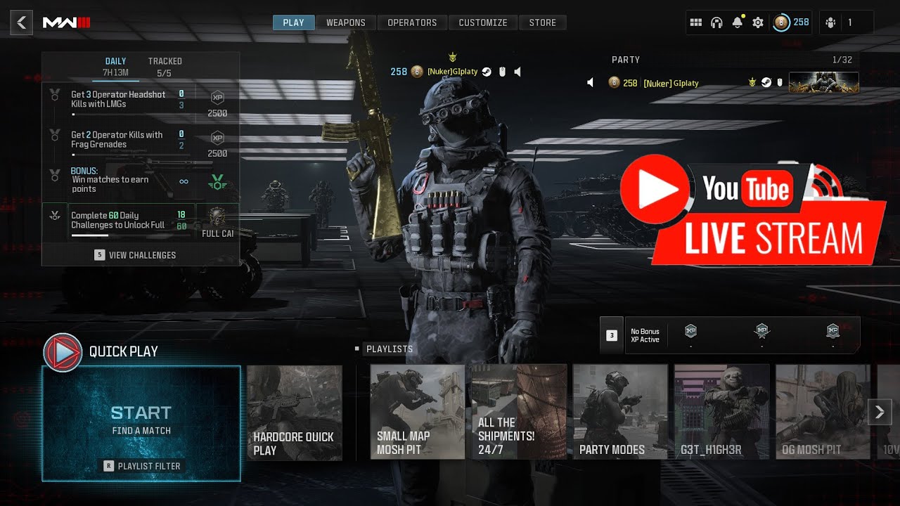 Modern Warfare 3 Live Stream! - 4K - (September 28th, 2025) - YouTube