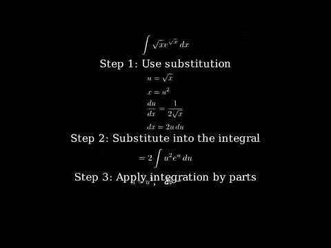 Integral of sqrt(x)*e^sqrt(x) (substitution + by parts) - YouTube