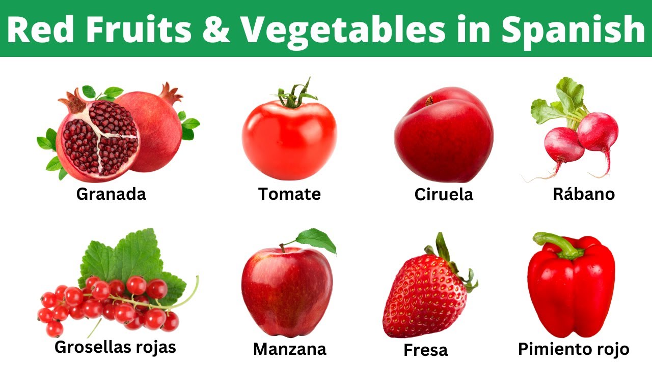 Red Fruits & Vegetables in Spanish | Learn Spanish - YouTube