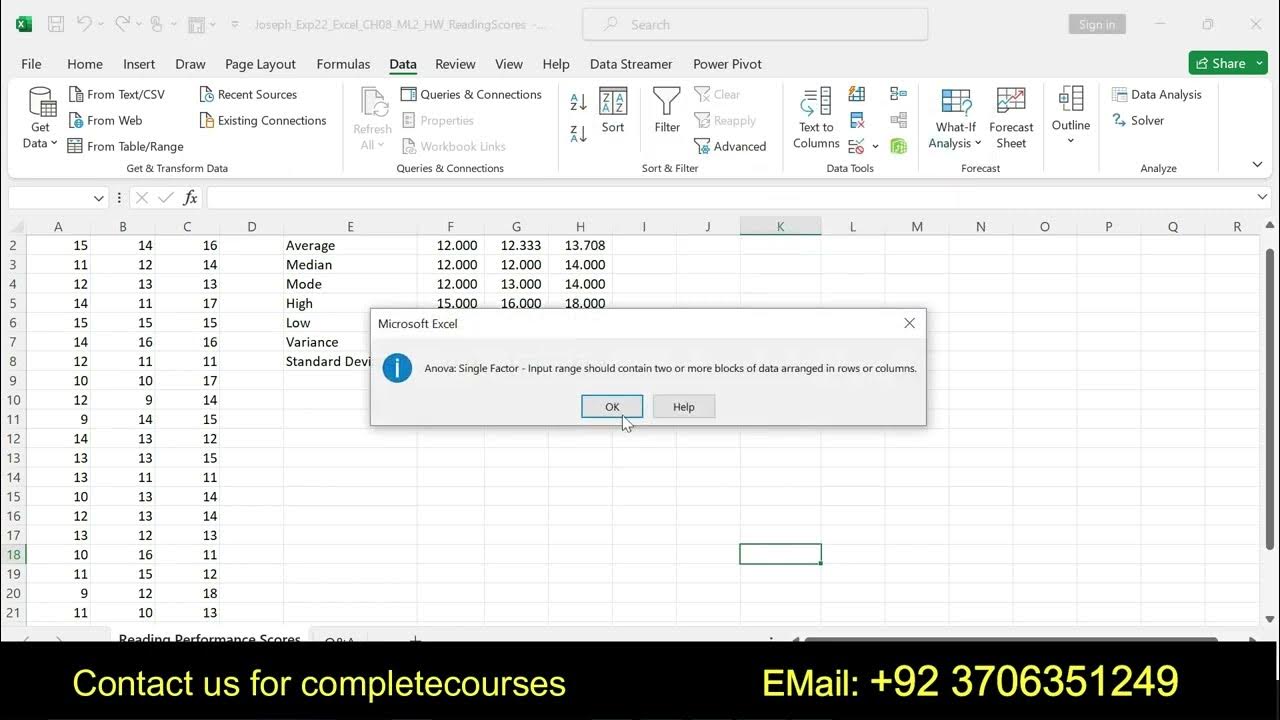 Exp22_Excel_Ch08_ml2_Reading_Scores_Mylab_Excel_Ch08_ml2_reading_scores - YouTube