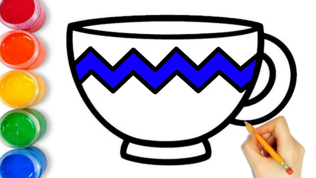 How To Draw Cup | Kids Video Drawing | Easy Kids Drawing | Painting ...