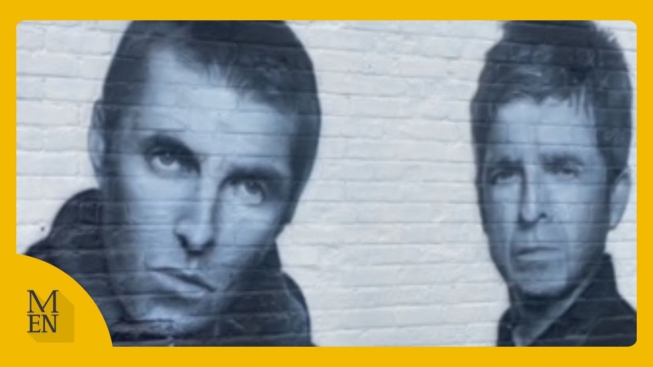 'Incredible' Oasis mural unveiled near Heaton Park - YouTube