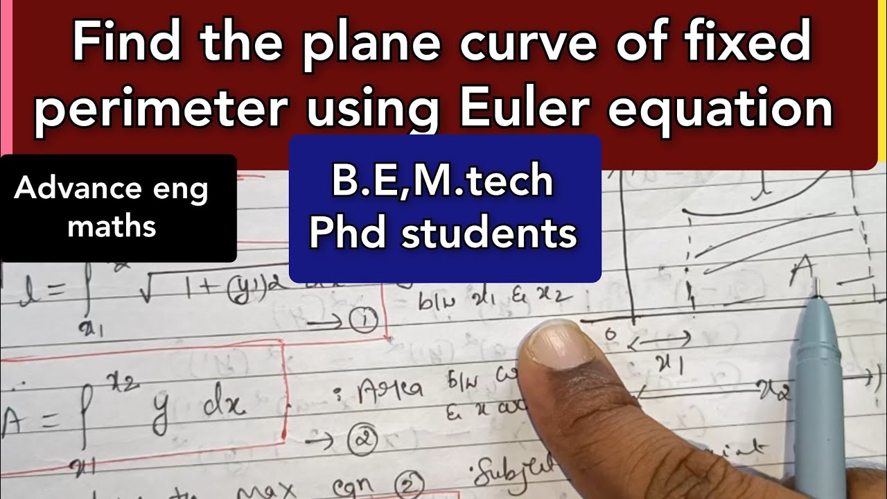 Find the plane curve of fixed perimeter|maximum area|equation of circle ...