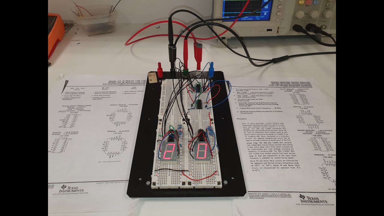 Tutoriel d'Electronique Numérique: Compteur, Décodeur BCD et Afficheur ...