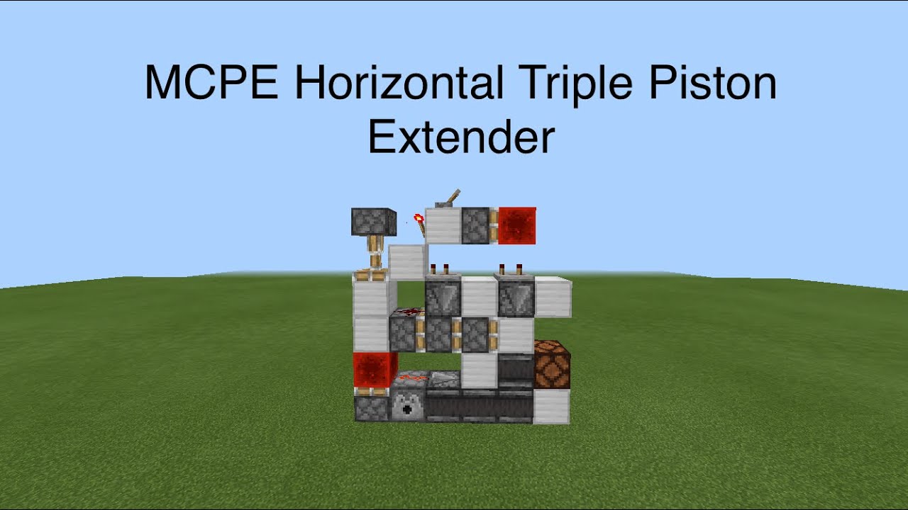 [Tutorial] MCPE Horizontal Triple Piston Extender - YouTube