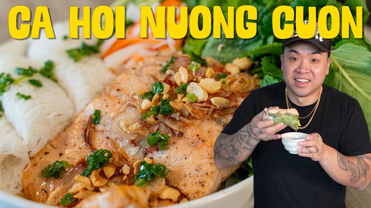 How to Make: Salmon Spring Rolls / Ca Hoi Nuong Cuon - YouTube