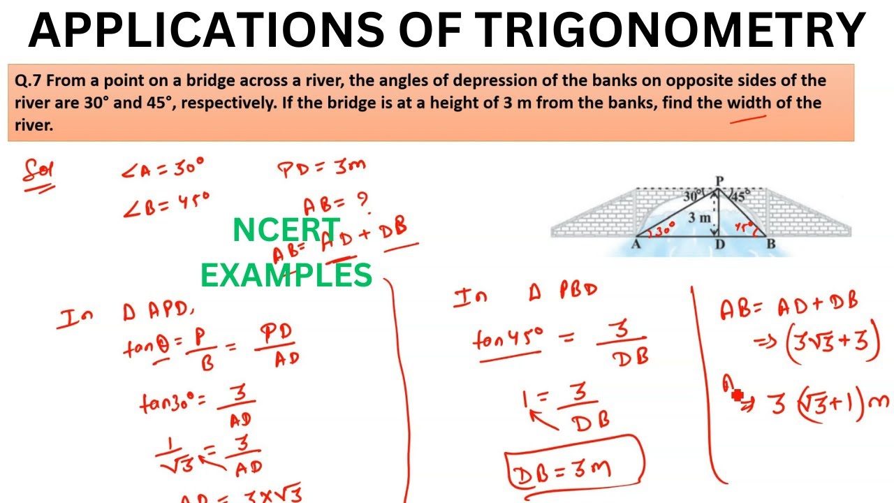 From a point on a bridge across a river the angles of depression of the ...