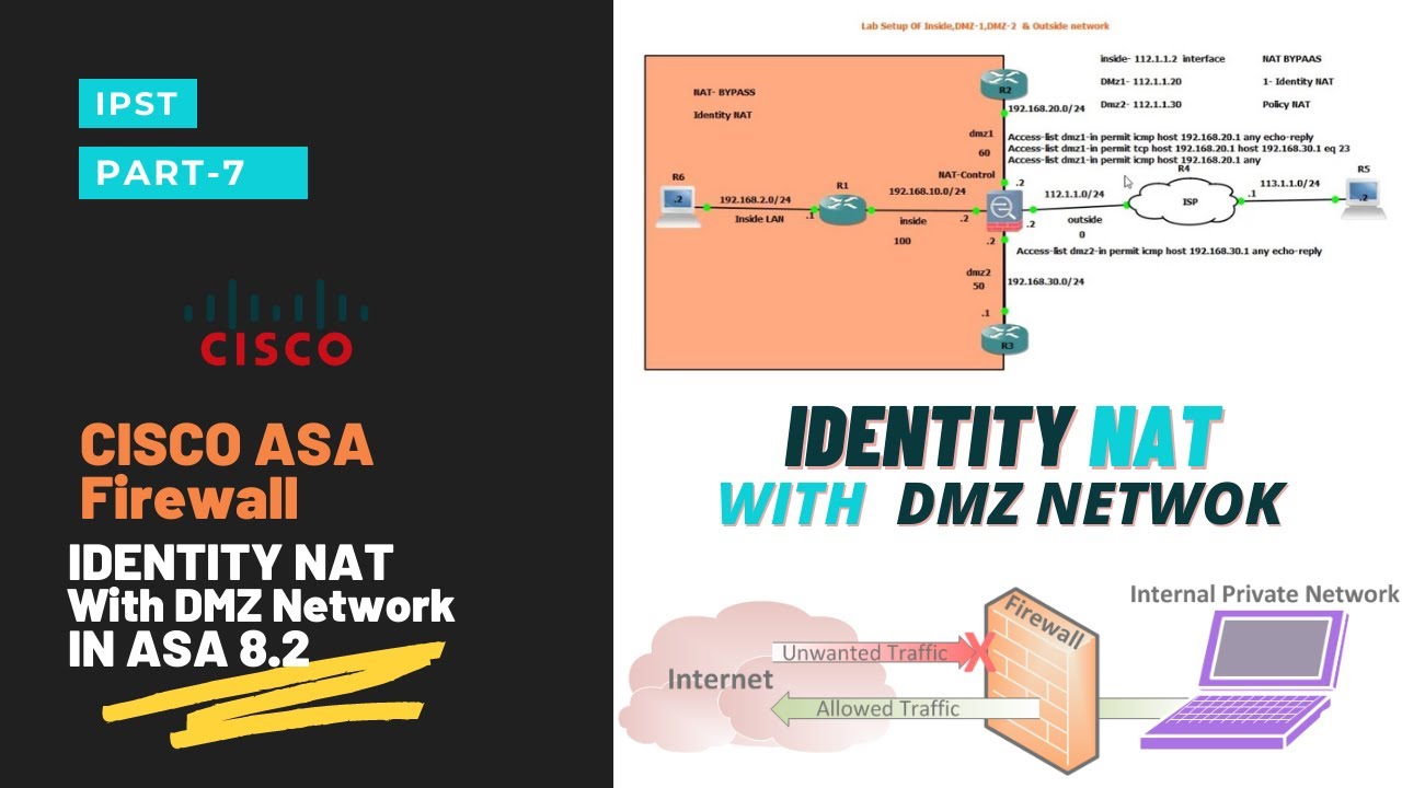 Identity NAT with DMZ Network | CISCO ASA Firewall | Part-7 | CCNA ...