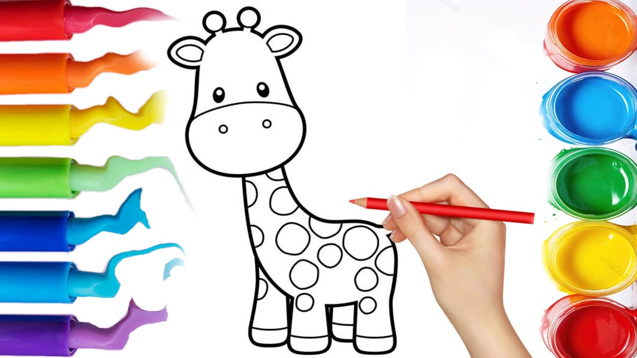 How To Draw Giraffe Step By Step | Giraffe Drawing Easy for Kids ...