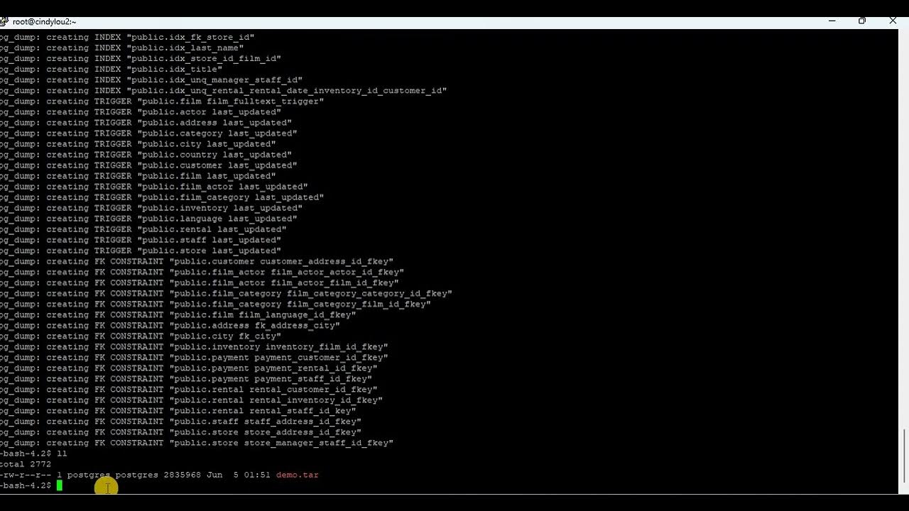 Postgres backup and restore using pgdump and pgrestore utility - YouTube