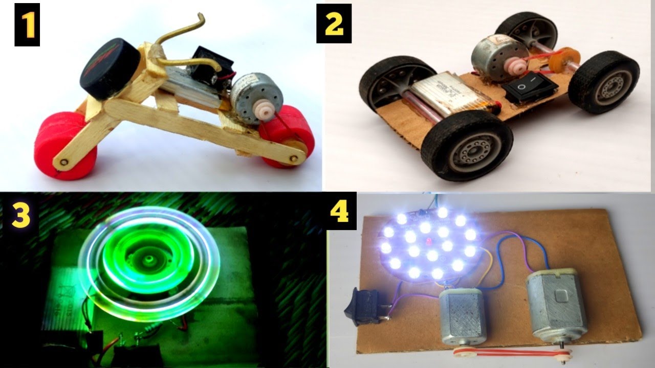 How to make 4 DC motors project| DIY crafts | DIY crafts maker - YouTube