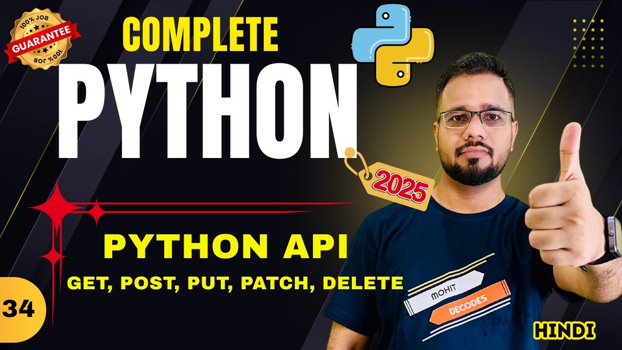 Python Tutorial in Hindi #34 - GET, POST, PUT, PATCH, DELETE in API - YouTube