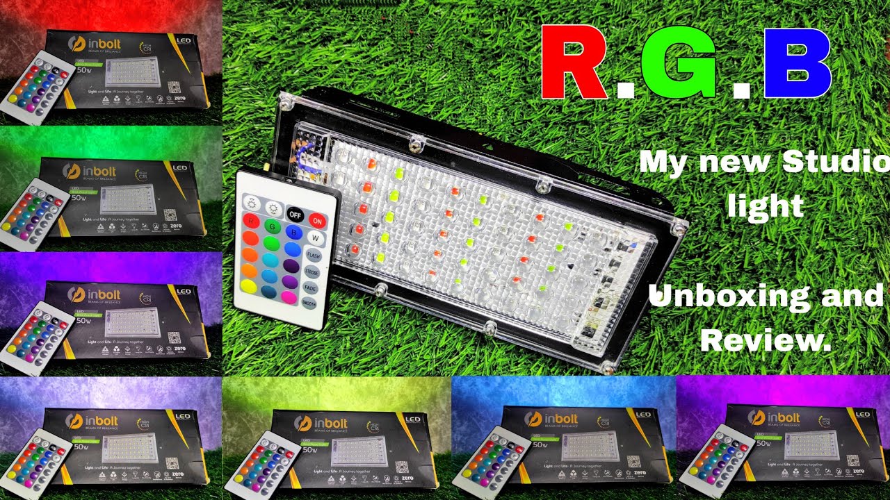 Youtube studio light || RGB setup || inbolt RGB flood light ( 50W ...