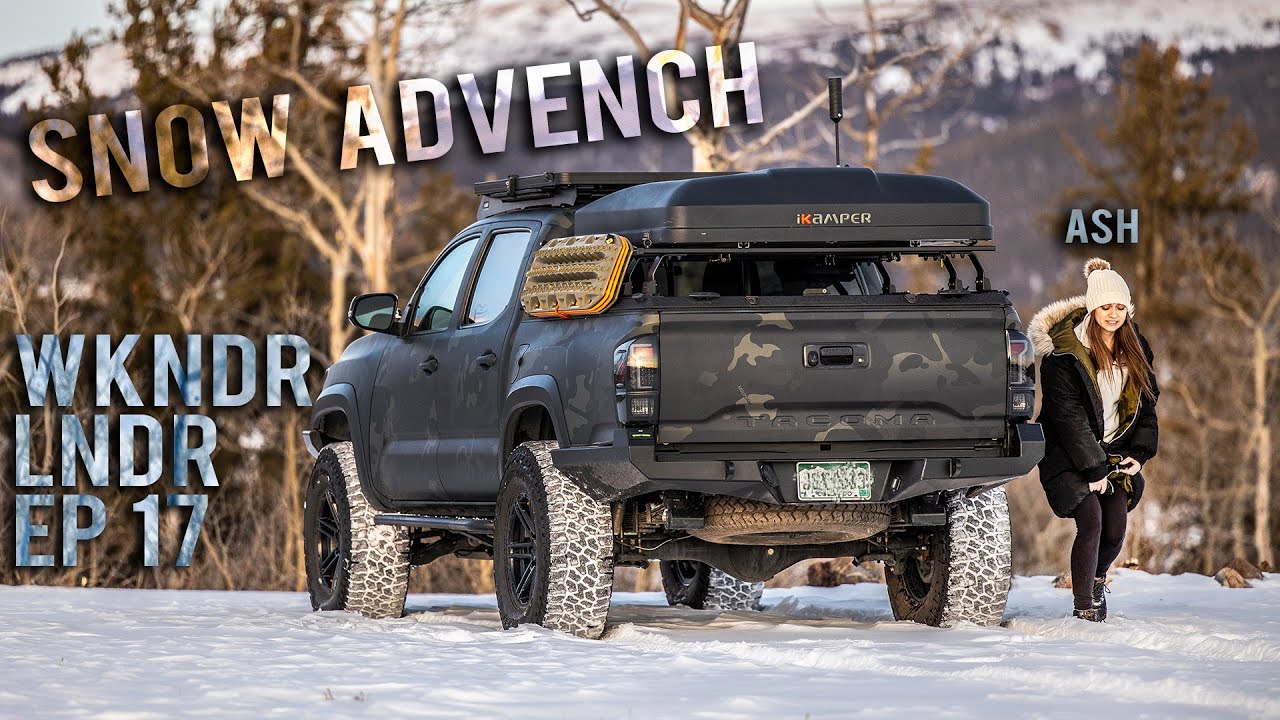 Couple goes SNOW CAMPING - WEEKENDERLANDER EP 17 - Tacoma Mini Overland ...