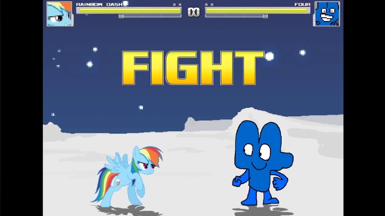 Rainbow Dash vs. Four (My Little Pony vs. BFDI) | M.U.G.E.N - YouTube