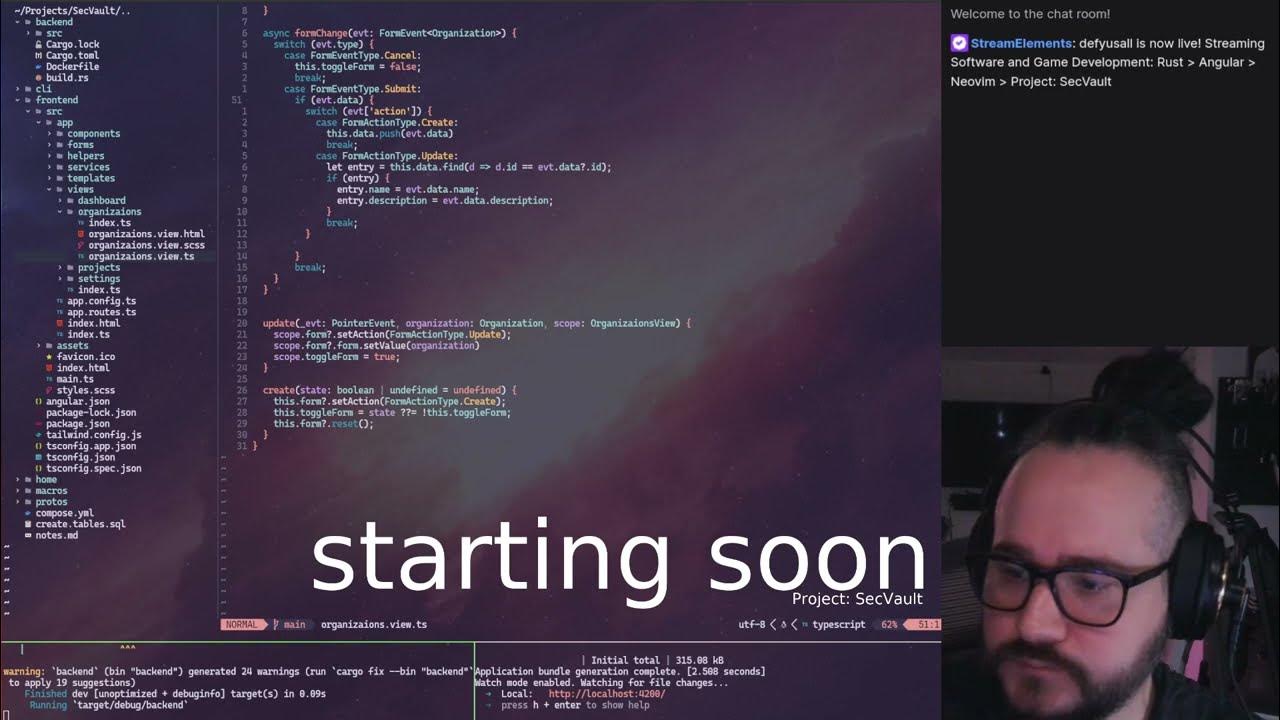 Rust Angular Neovim Project: SecVault - YouTube