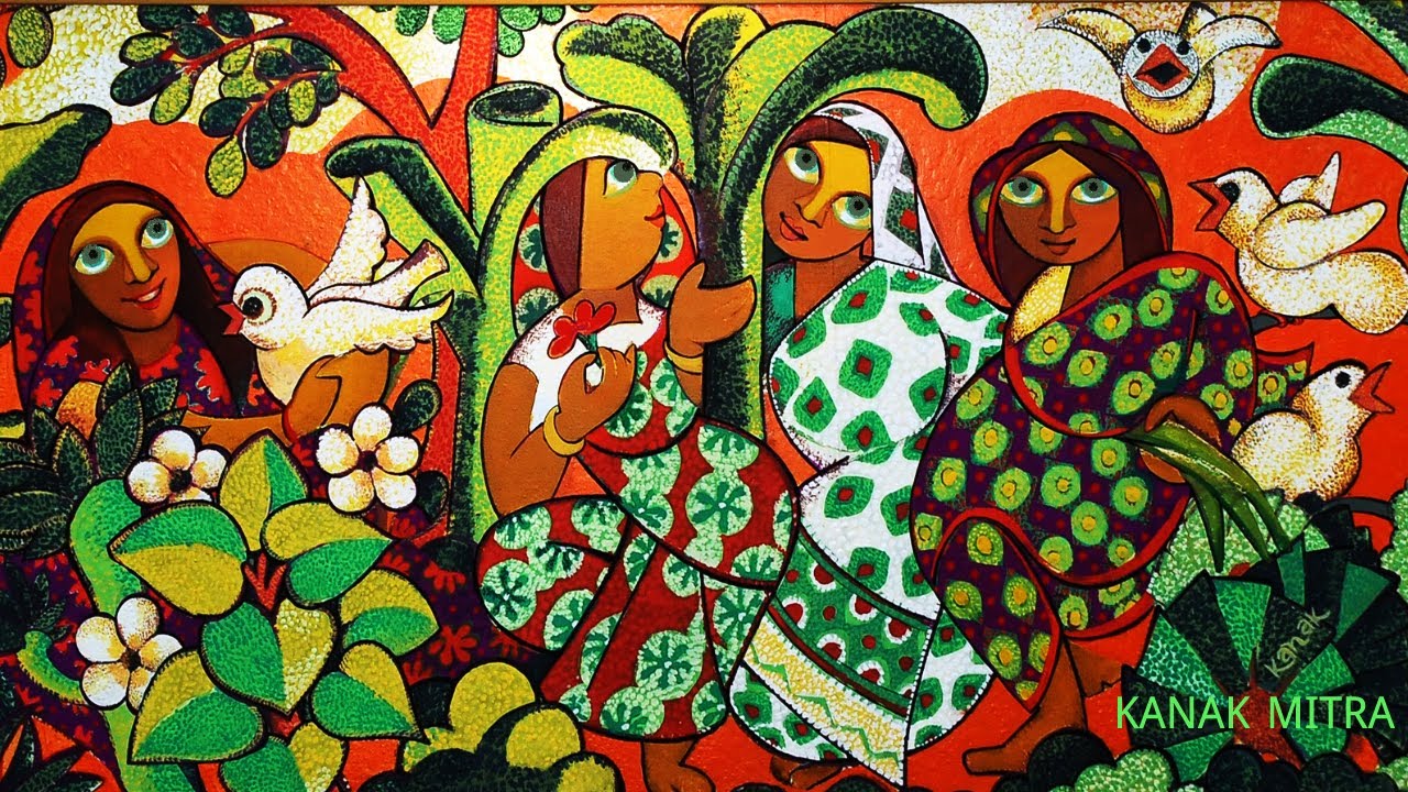 Colorful Creative Paintings Indian traditional art folk art of Bengal ...