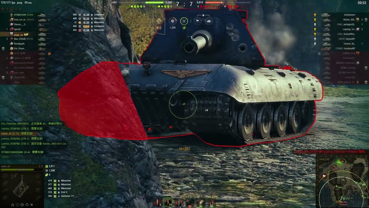 WOT E 75 3 mark game 6.8k Damage - YouTube
