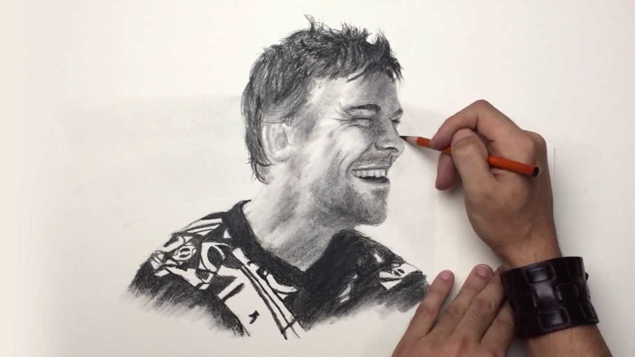 "Thomas Gale" - Charcoal Portrait Time Lapse - YouTube