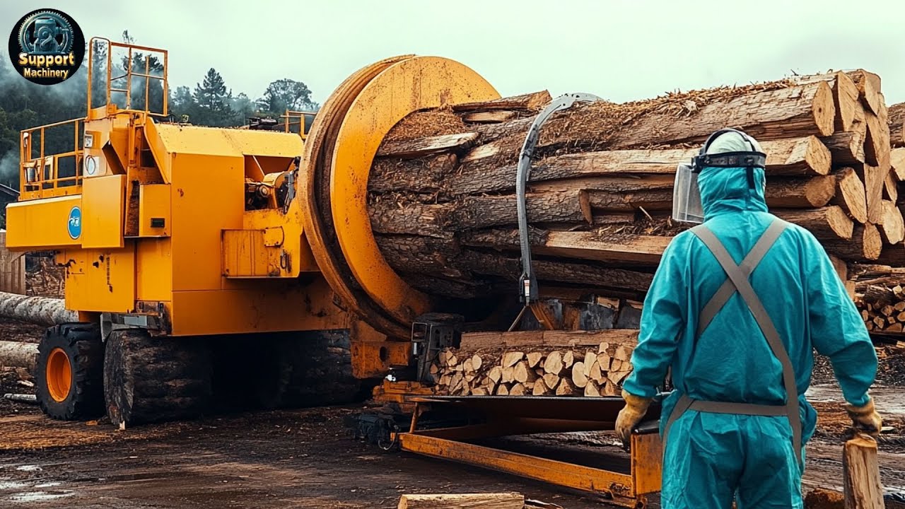 AMAZING Dangerous Wood Chipper Machines Working, Fastest Tree Shredder ...