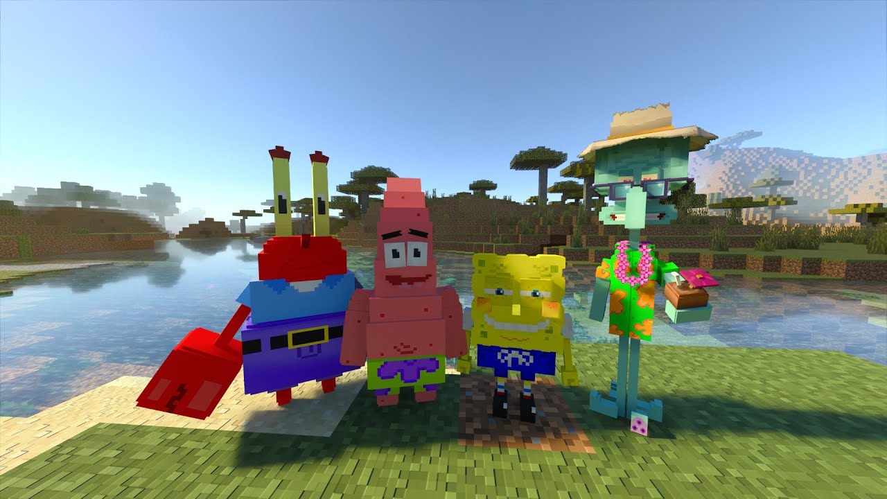 SpongeBob download free Addon MCPE in Minecraft PE - MMCRAFT TV - YouTube