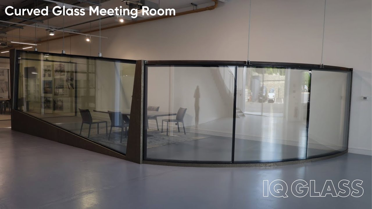 Curved Glass Meeting Room at Skyhouse Showroom | IQ Glass - YouTube