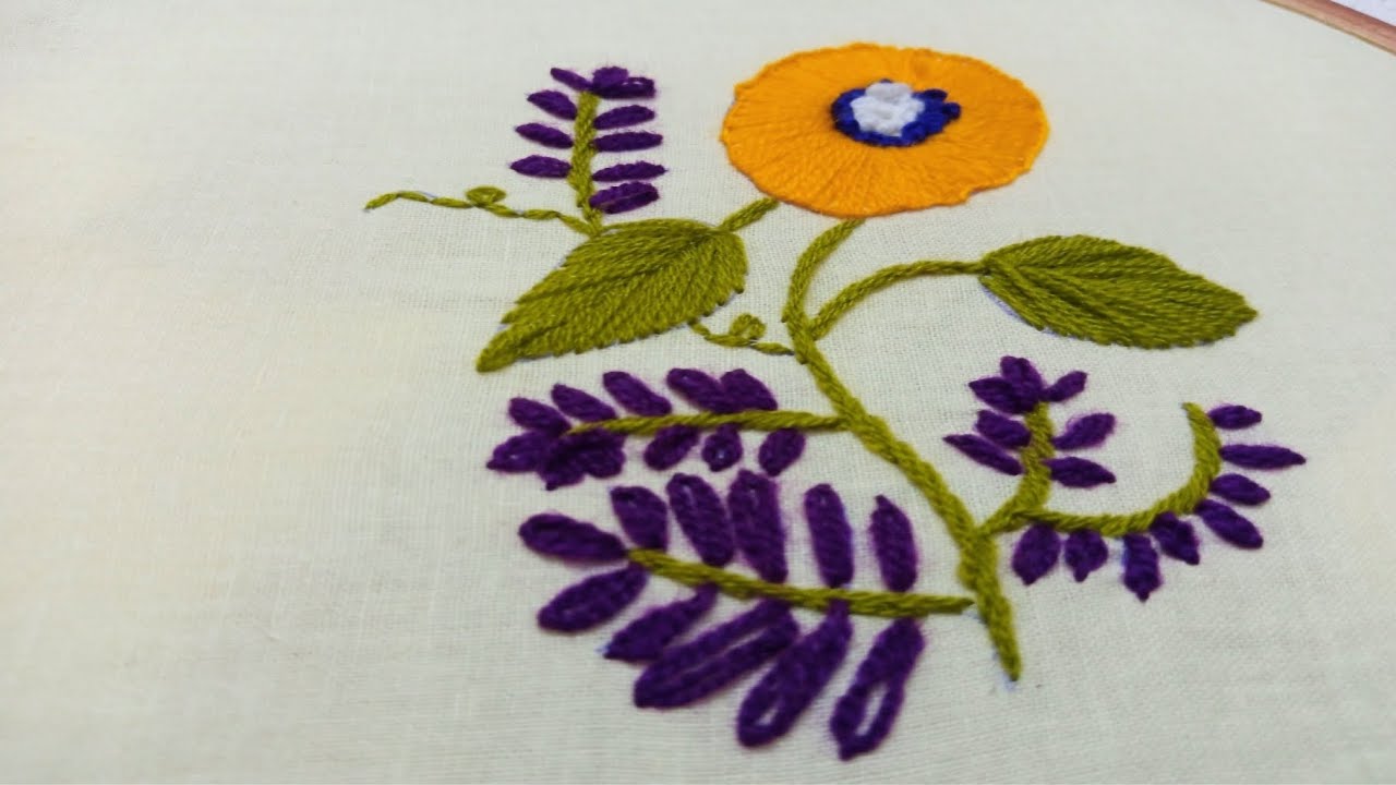 Pretty orange flower embroidery design tutorial 2021 | Versatile mom ...