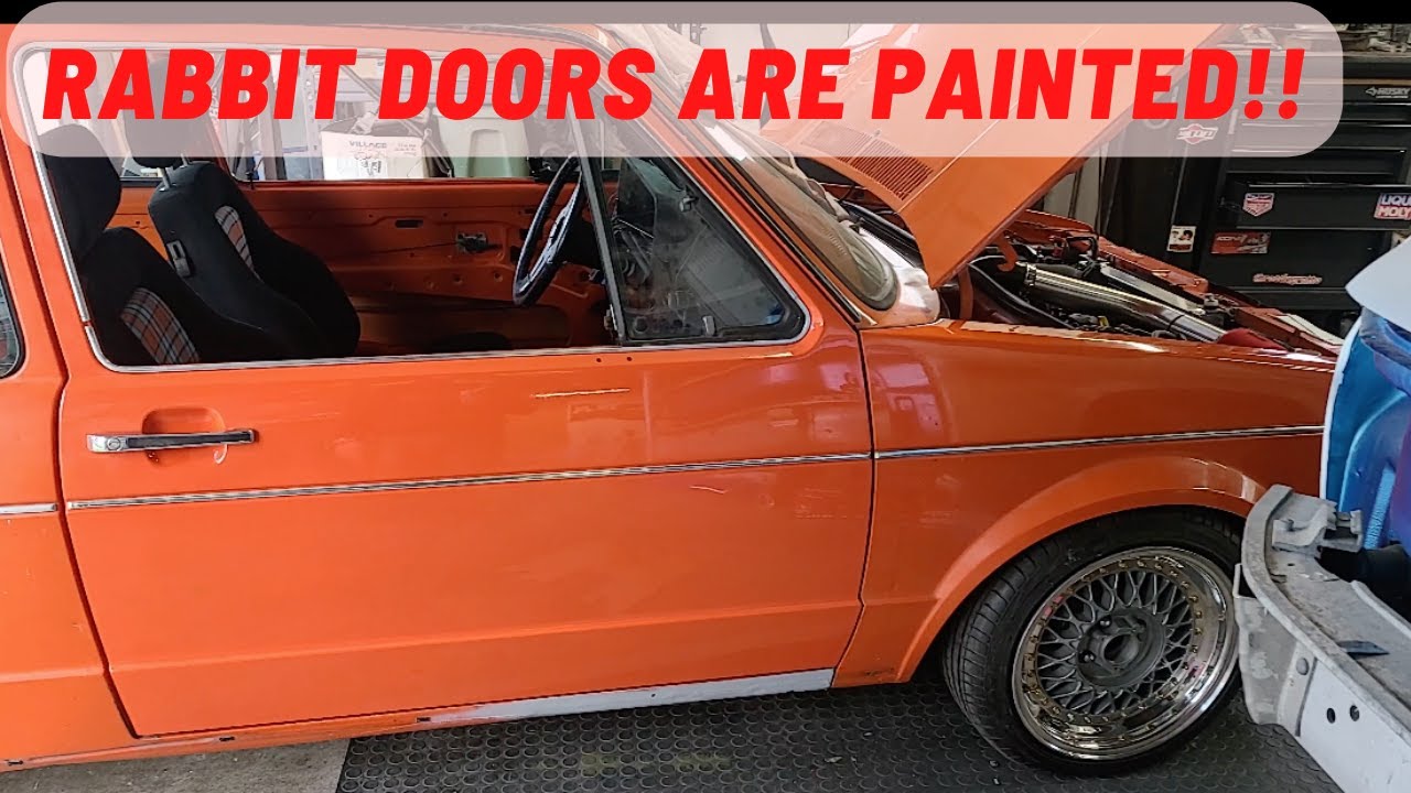 FINALLY painted the doors on the rabbit...just in time for easter ...