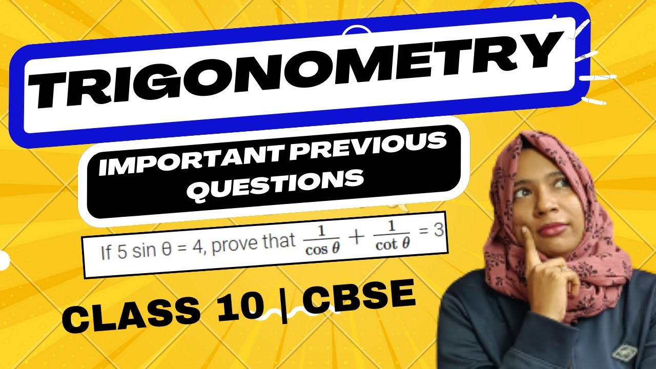 Class 10 CBSE |Trigonometry| Previous Important Qstns|If 5sinθ=4, prove ...
