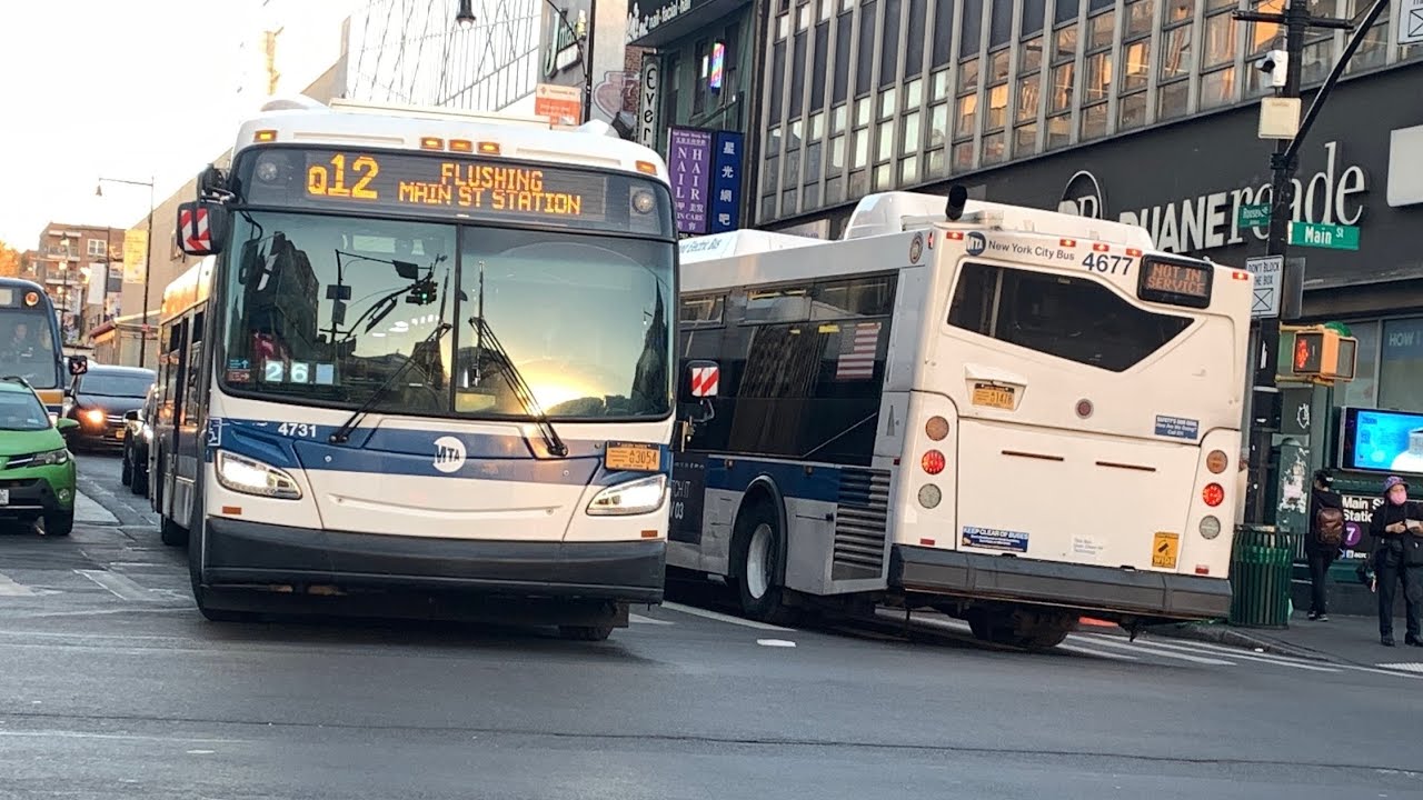 MTA SPECIAL: 2009 Orion 7 NG #4677 + 2012 NFI XD40 #4731 on the Q12 ...