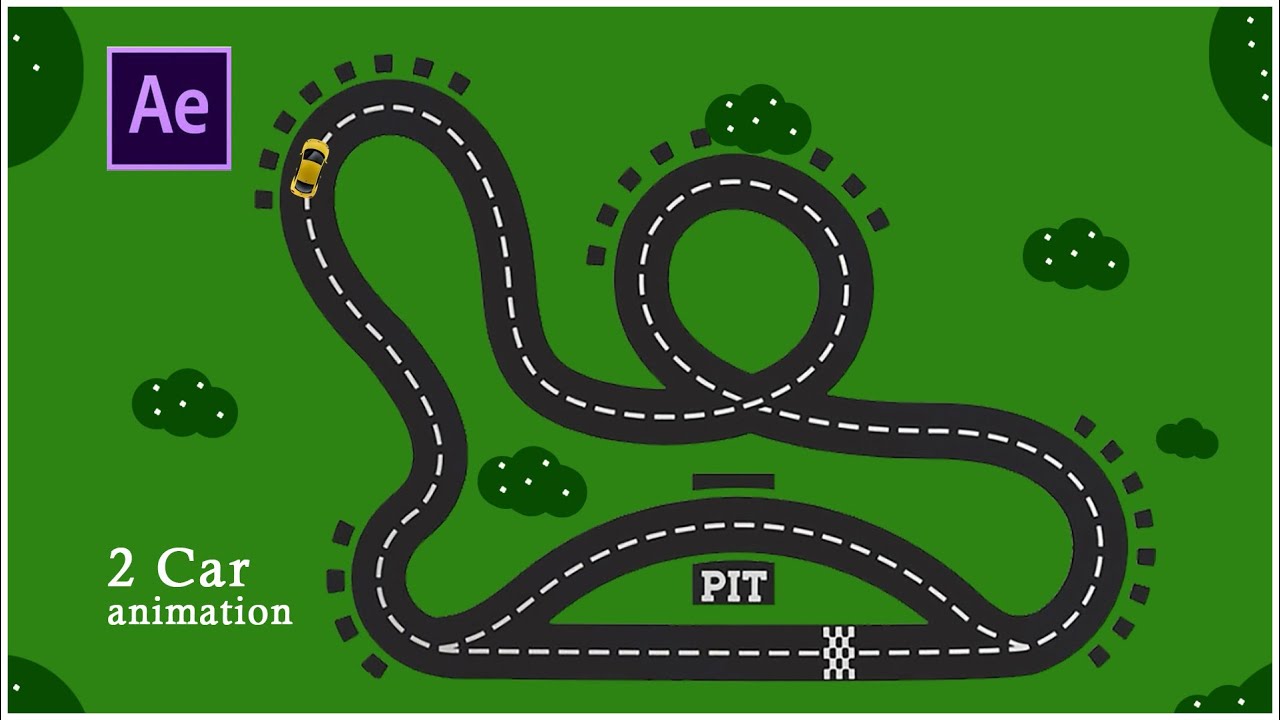 #Cars animation on Road Along a Path - After Effects - YouTube