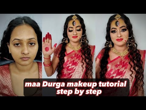 Maa Durga Makeup Tutorial step by step - YouTube