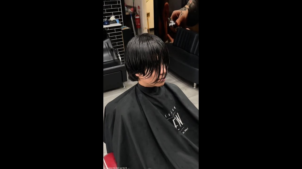 Boys getting an edgar cut [23D27B] - YouTube