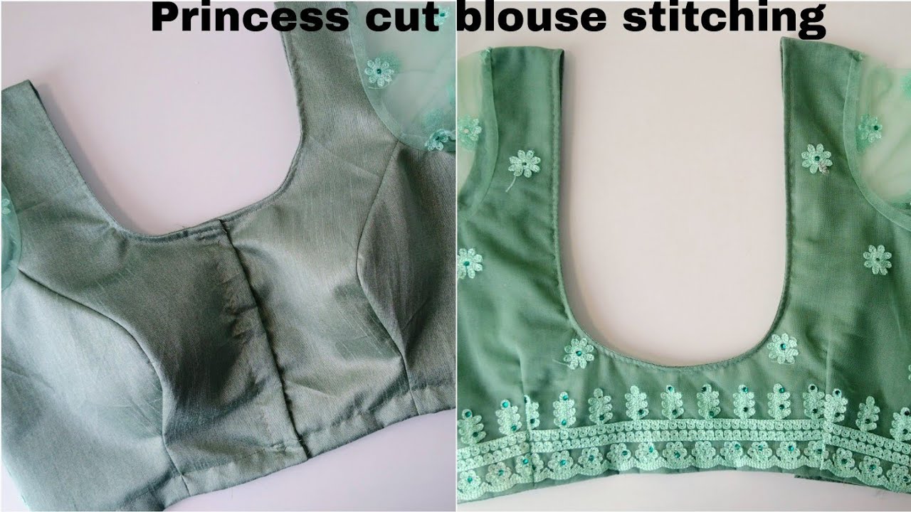 Princess cut blouse design || cutting and Stitching princess cut blouse ...