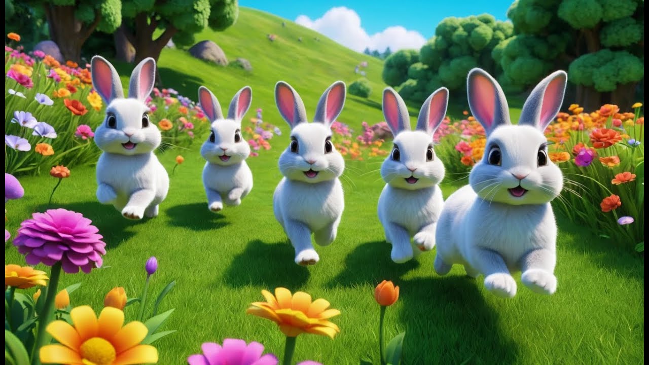 The Bunnies Go Hopping | Joyful Bunny Song for Toddlers | Fun Animal ...