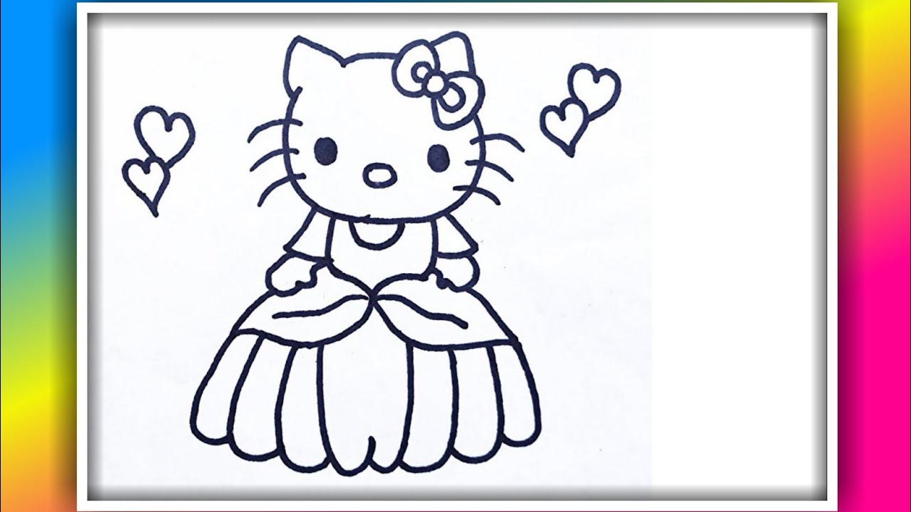 Tina Princess kitty simple Drawing For kids step by step draw drawing ...